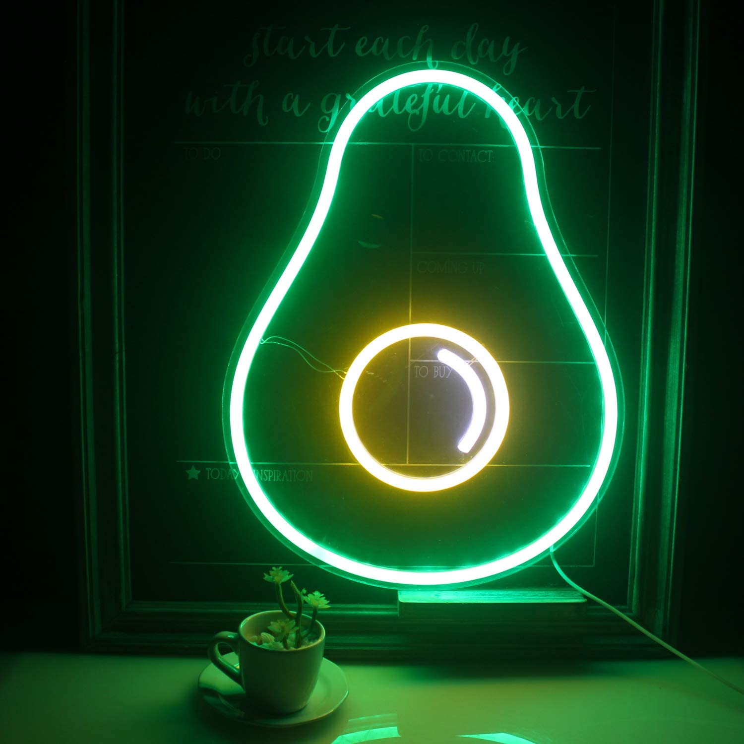 Avocado Lover — [green//white//yellow] LED Neon Sign – NEONTOLOGY